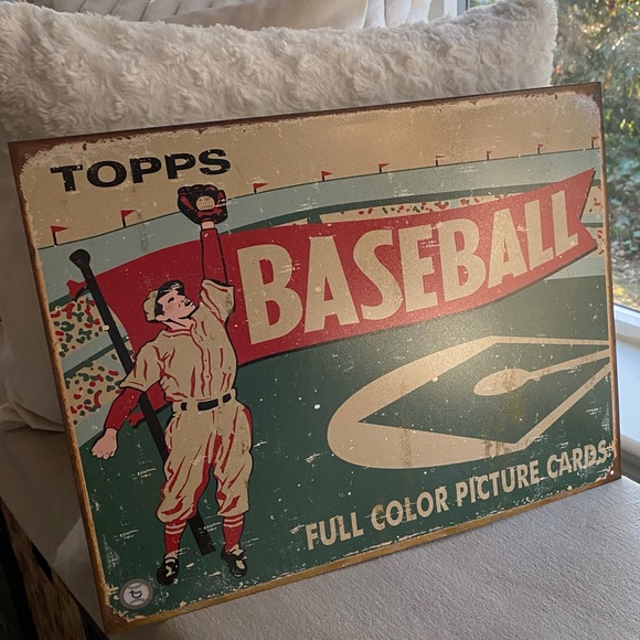 Topps | Bedding | Topps Baseball Full Color Picture Cards Metal Wall ...